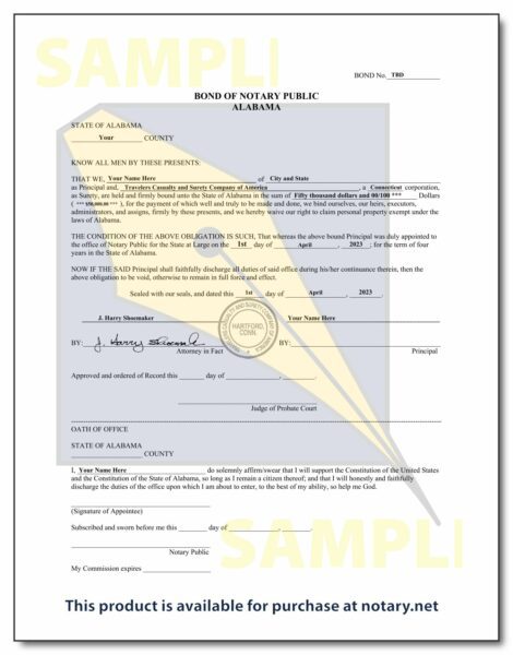 4-Year, $50,000 Alabama Notary Bond » Notary.net