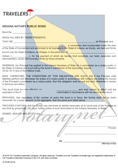 Indiana Notary Surety Bond » Notary.net