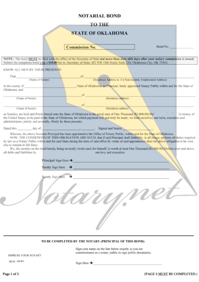 Oklahoma Notary Bond - Travelers Insurance » Notary.net