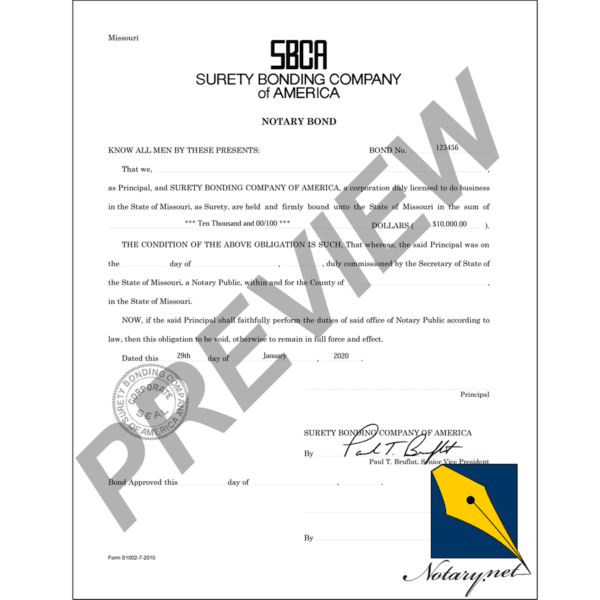 Missouri Notary Bond + Free E&O Insurance » Notary.net