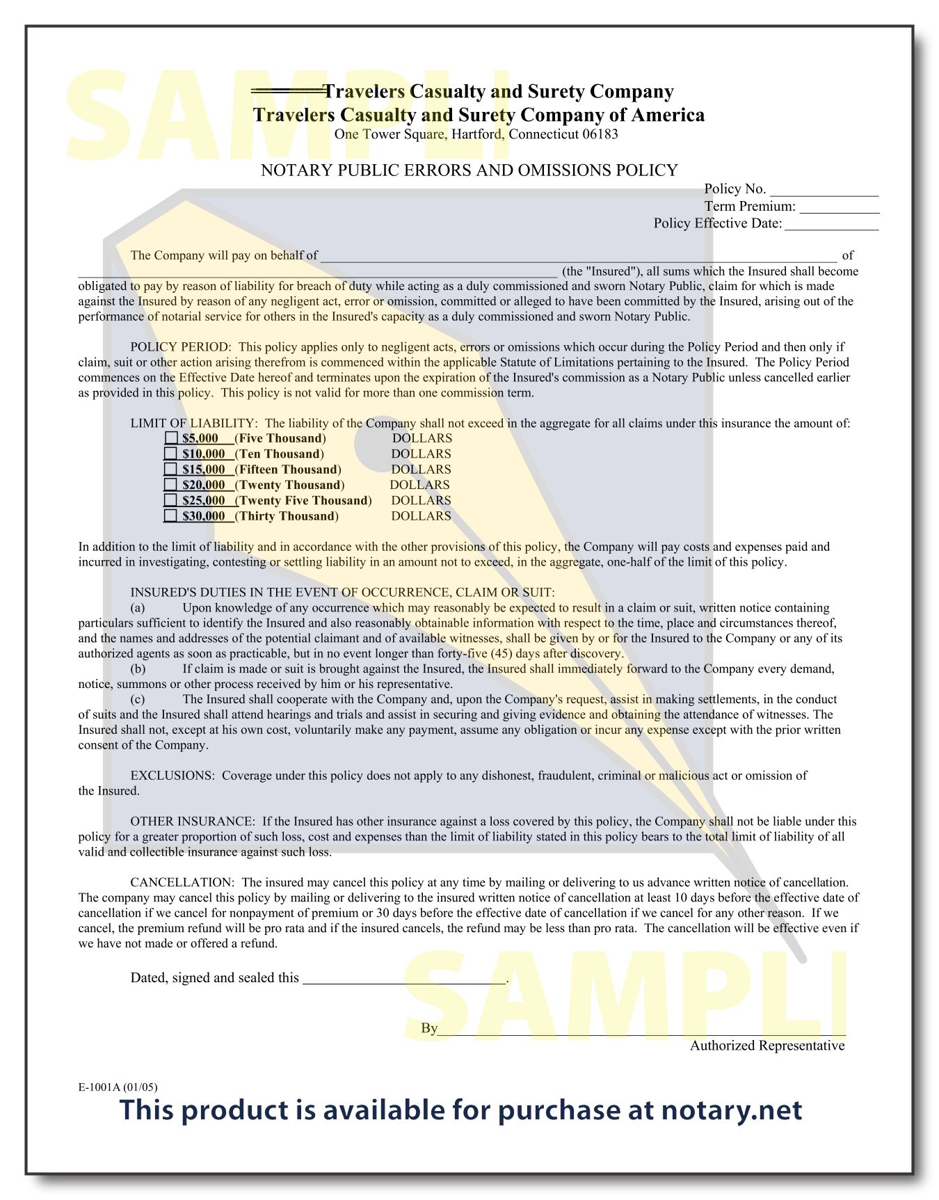 Michigan Notary Bond - Travelers Insurance » Notary.net